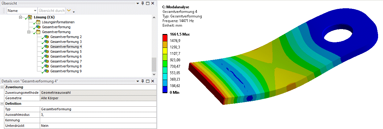 Datei:Software FEM - Tutorial - 2D-Bauteil - Ansys - Modal-Analyse Ergebnis.gif – OptiYummy